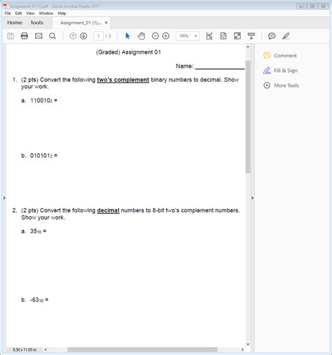 Solved X Assignment01 1pdf Adobe Acrobat Reader 2017
