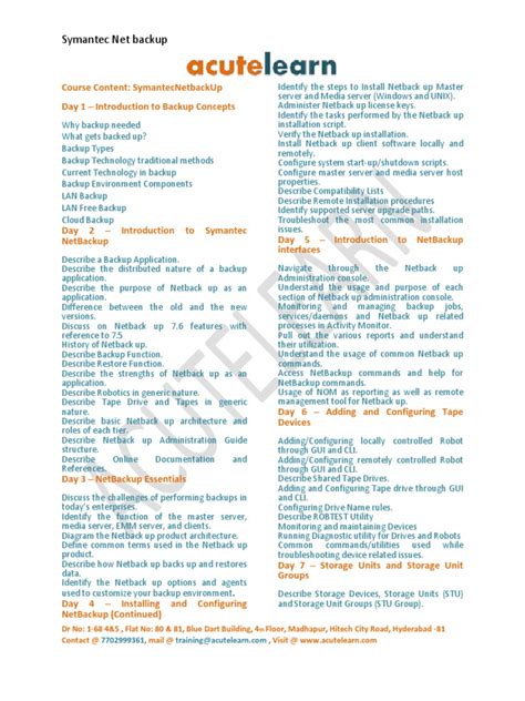 symantec netbackup course content pdf pdf backup command line