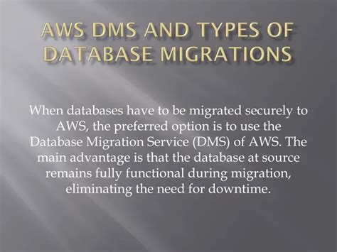 Ppt Aws Dms And Types Of Database Migrations Powerpoint Presentation