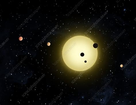 Kepler 11 Planetary System Artwork Stock Image C010 5537 Science
