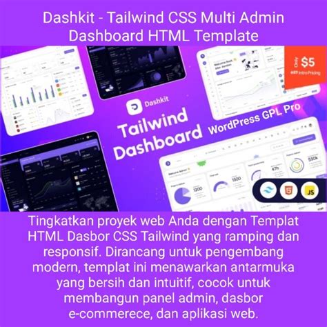 Jual Dashkit Tailwind Css Multi Admin Dashboard Html Template Shopee Indonesia
