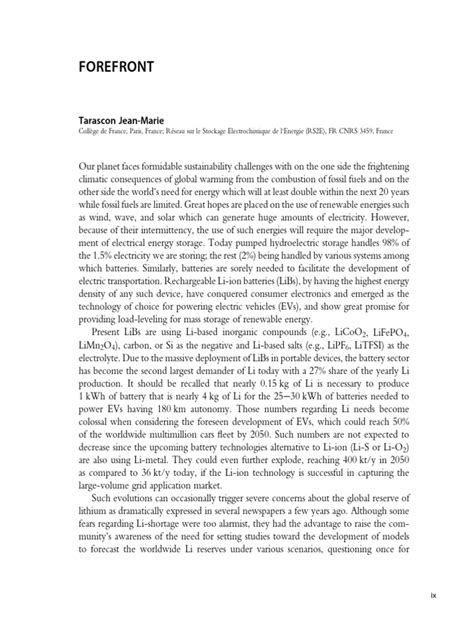 Forefront 2015 Lithium Process Chemistry Pdf Energy Storage