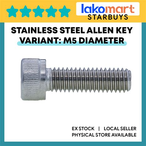 ม5 เส้นผ่านศูนย์กลางสแตนเลสอัลเลนกุญแจซ็อกเก็ตหัวหมวกสกรูสายฟ้า 10