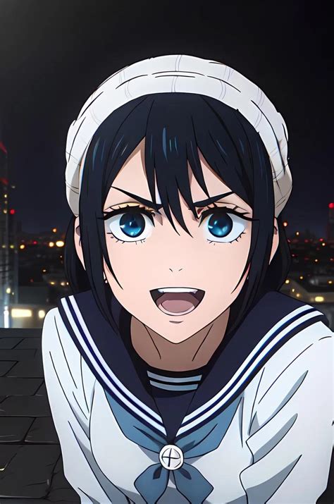 Аниме девушка с голубыми глазами и в матросском костюме позирует для фотографии Seaart Ai