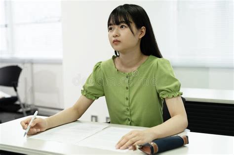 Asian Teenage Girl Studying In Tuition Class Stock Image Image Of Note Learning