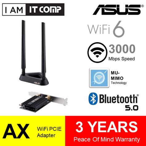 Asus Pce Ax Bt Ax Dual Band Pci E Wifi Ax Adapter Ofdma And Mu Mimo Shopee Malaysia