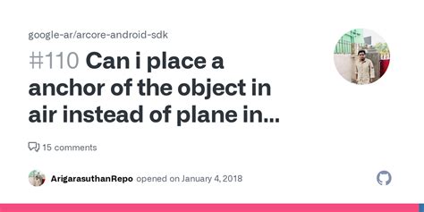 Can I Place A Anchor Of The Object In Air Instead Of Plane In Ar Core Android · Issue 110