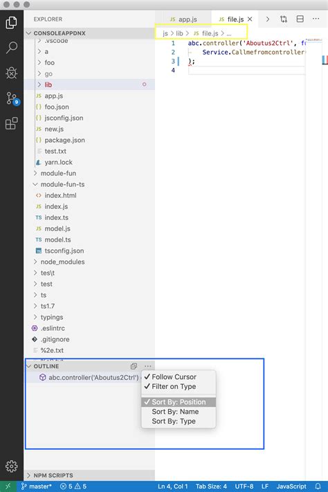 Outline View Not Defaulting To Position Sort Order Issue Microsoft Vscode GitHub
