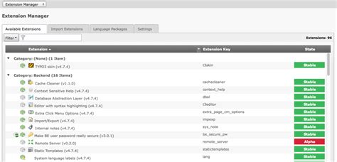 The Extension Manager Em — Typo3 Explained 62 Documentation