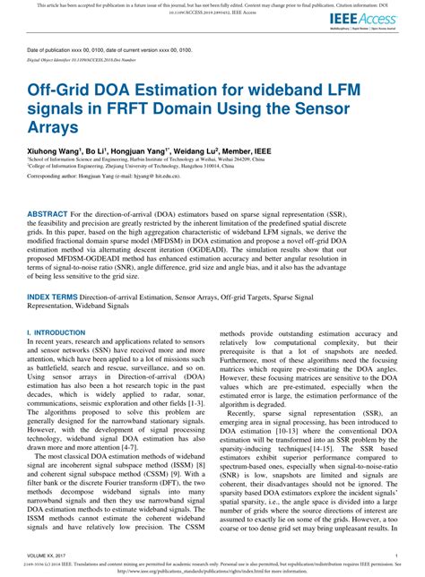 pdf off grid doa estimation for wideband lfm signals in frft domain