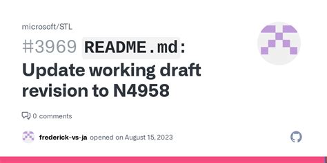 `readme md` update working draft revision to n4958 · issue 3969