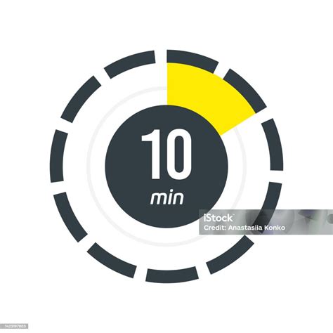 10 분 타이머 플랫 스타일의 스톱워치 기호 벡터 일러스트 레이 션 10에 대한 스톡 벡터 아트 및 기타 이미지 10 문자반 시합 Istock