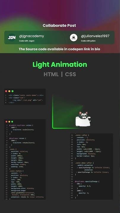 light animation html css shorts css3 software programming