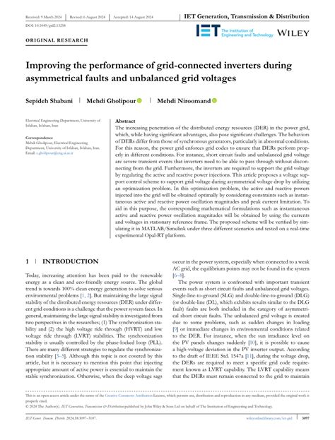 Pdf Improving The Performance Of Grid‐connected Inverters During