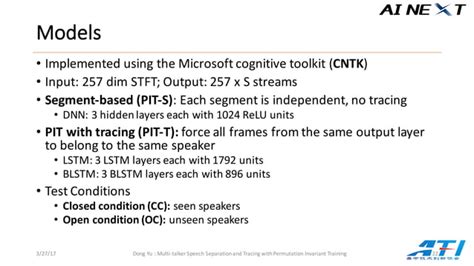 Multi Talker Speech Separation And Tracing At Ai Next Conference Ppt