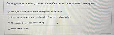 Solved Convergence To A Memory Pattern In A Hopfield Network