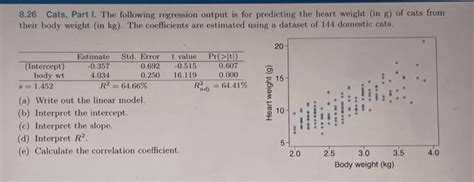 solved 8 26 cats part i the following regression output is
