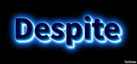 Despite 3d With Blue Glow Text Effect Generator