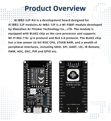 Ai Thinker Ai Wb2 12f Kit Bl602 Wifi Bluetooth Module