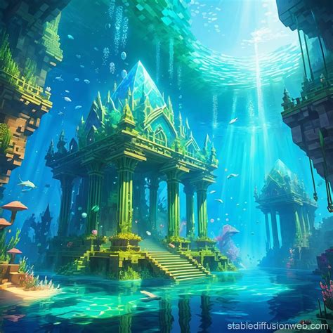 Minecraft Prismatic Base Underwater Stable Diffusion Online