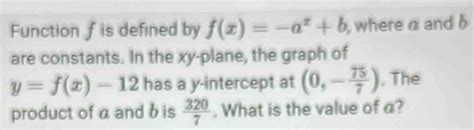 Solved Function F Is Defined By Fx Axb Where A And B Are