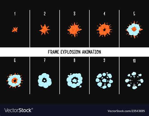 2d classic explode animation of smoke royalty free vector