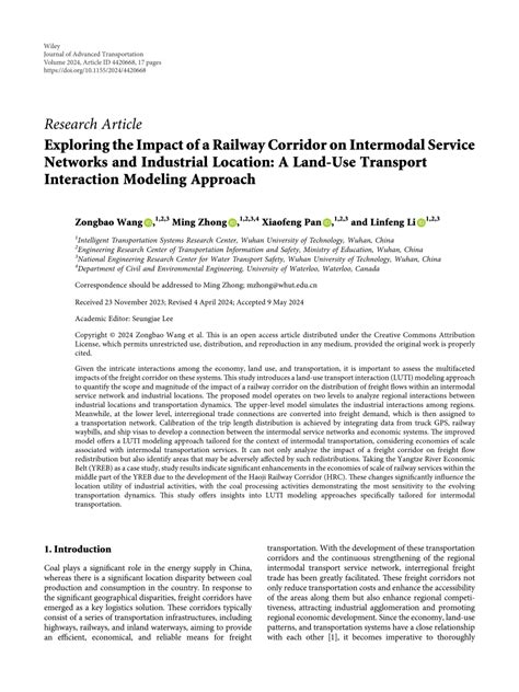 Pdf Exploring The Impact Of A Railway Corridor On Intermodal Service Networks And Industrial