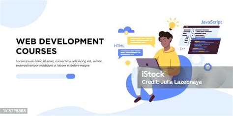 웹 개발 과정 개념 배너 템플릿 Php로 스크립트 코딩 및 프로그래밍 파이썬 자바 스크립트 프로그래밍 언어 컴퓨터에서 웹 개발을