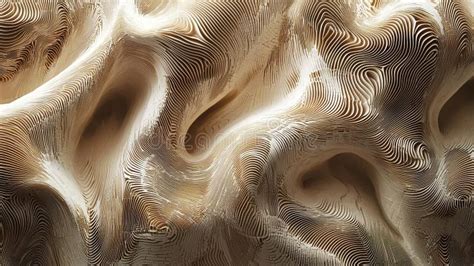 Black And White Abstract Art With Swirling Lines Creating A 3d Wavy Effect Stock Illustration