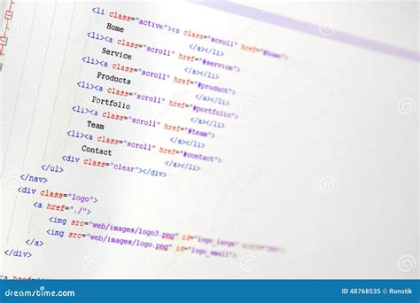 Website Development Programming Code On Computer Screen Stock Image