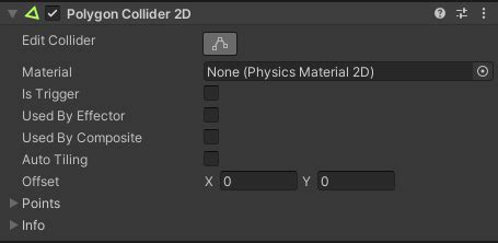 Unity Manual Polygon Collider D Reference