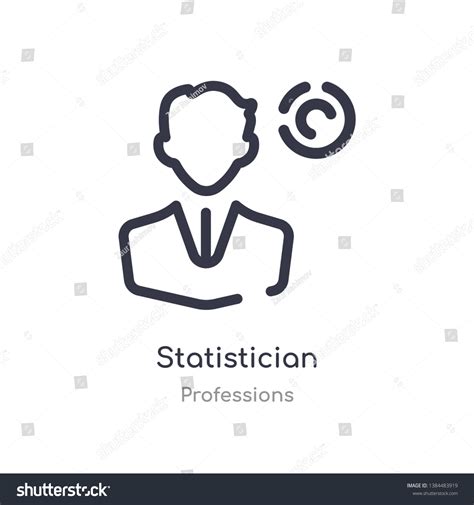 Statistician Outline Icon Isolated Line Vector Stock Vector Royalty