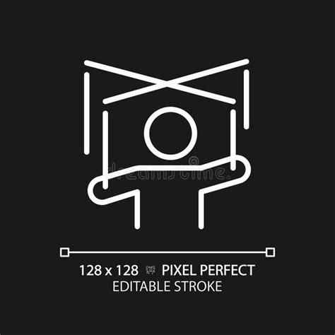 2d Thin Linear Simple White Manipulation Icon Stock Vector