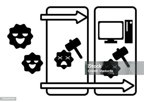 Icon Material Inspired By Security Epp And Edr Stock Illustration