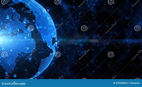 Technology Network Data Connection Digital Data Network And Cyber Security Futuristic