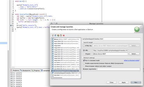 Debugging A Dart Webapp With Launch Target Url Fails Stack Overflow