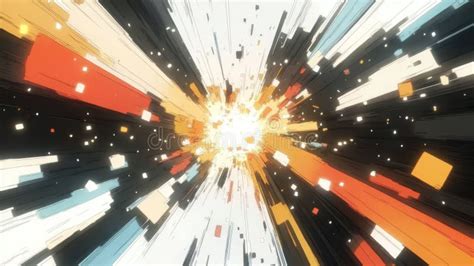 Abstract Explosion Of Colors And Shapes Conveying Energy And Dynamism Stock Illustration