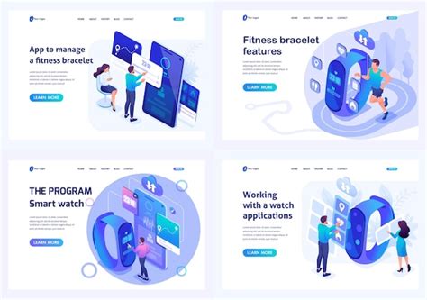 premium vector set isometric landing pages mobile application testing