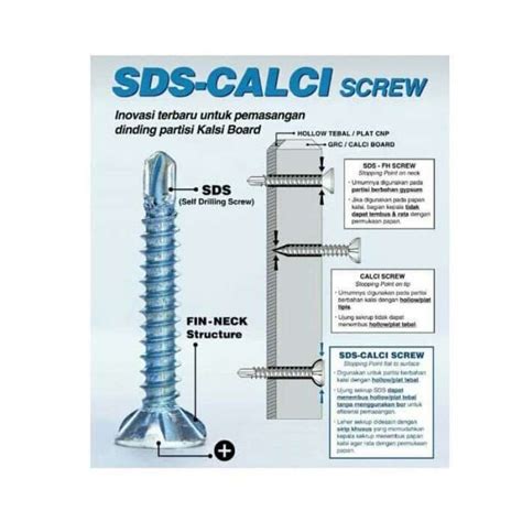 Promo 100pcs 6x2 Sekrup Grc Sds Kalsiboard Calci Screw 5cm Diskon 18 Di Seller Esmee Shop
