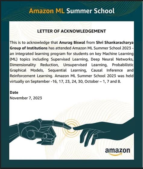 Anurag Biswal On Linkedin Machinelearning Amazonmlsummerschool2023 Amazon