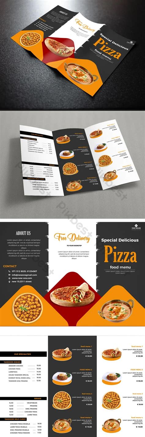 بيتزا الغذاء Trifold قالب القائمة كتيب قائمة الوجبات السريعة للمطعم Eps تحميل مجاني Pikbest