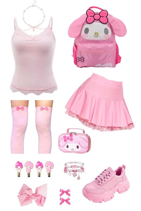 Pink Kawaii Back To School Outfit Idea Sanrio Outfits My Melody My