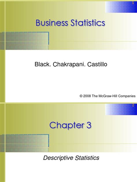 Lecture 3 Descriptive Statistics Pdf Percentile Arithmetic Mean