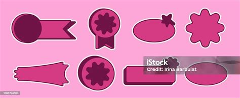 심플한 핑크 배너 컬렉션입니다 리본 모양 원의 그래픽 템플릿입니다 트렌디하고 모던한 컬렉션 세트 헤더 배너 헤더 장식 아이콘 엠블럼 스티커 인쇄용 소셜 네트워크용 유행 인형