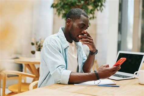 Job Working Adult Computer Laptop Office Young African Businessman Male