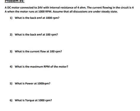 Solved Problem A DC Motor Connected To V With Internal Chegg Com