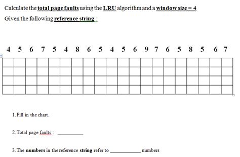 Solved Calculate The Total Page Faults Using The Lru
