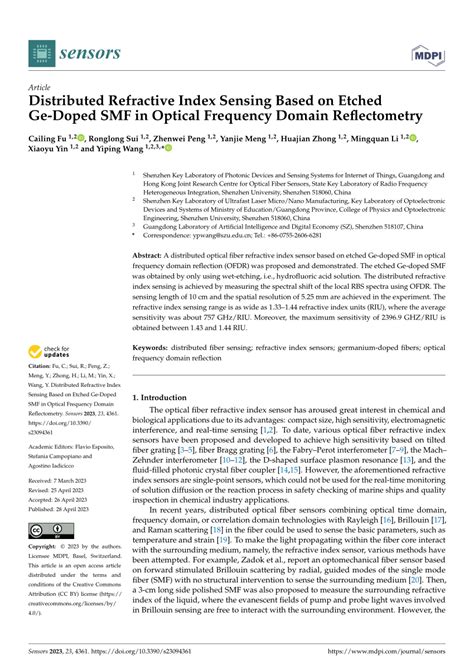 pdf distributed refractive index sensing based on etched ge doped smf