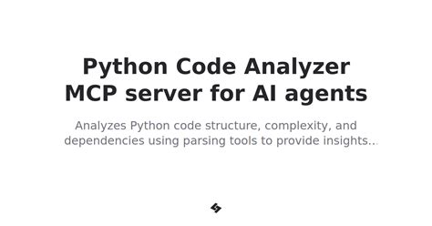 Python Code Analyzer Mcp Server For Ai Agents