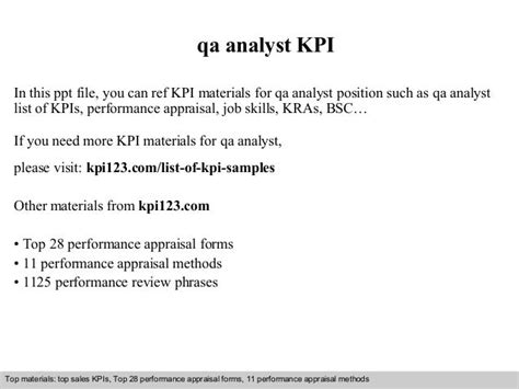 qa analyst kpi